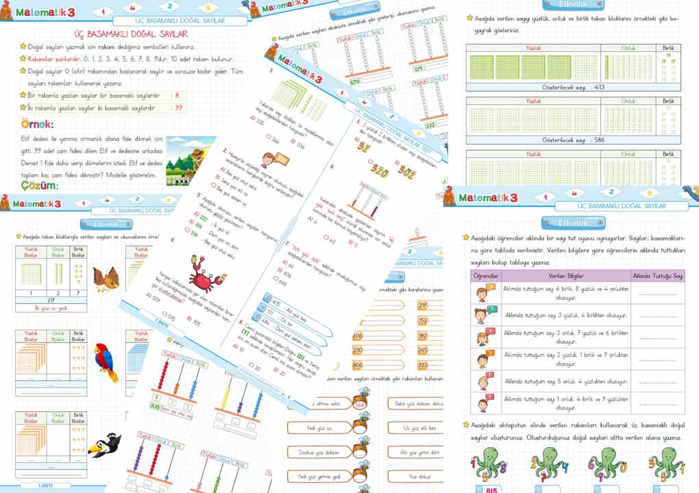 3. Sınıf Matematik Üç Basamaklı Doğal Sayılar | Ercan Akmercan 3. Sınıf Matematik Üç Basamaklı Doğal Sayılar | Ercan Akmercan
